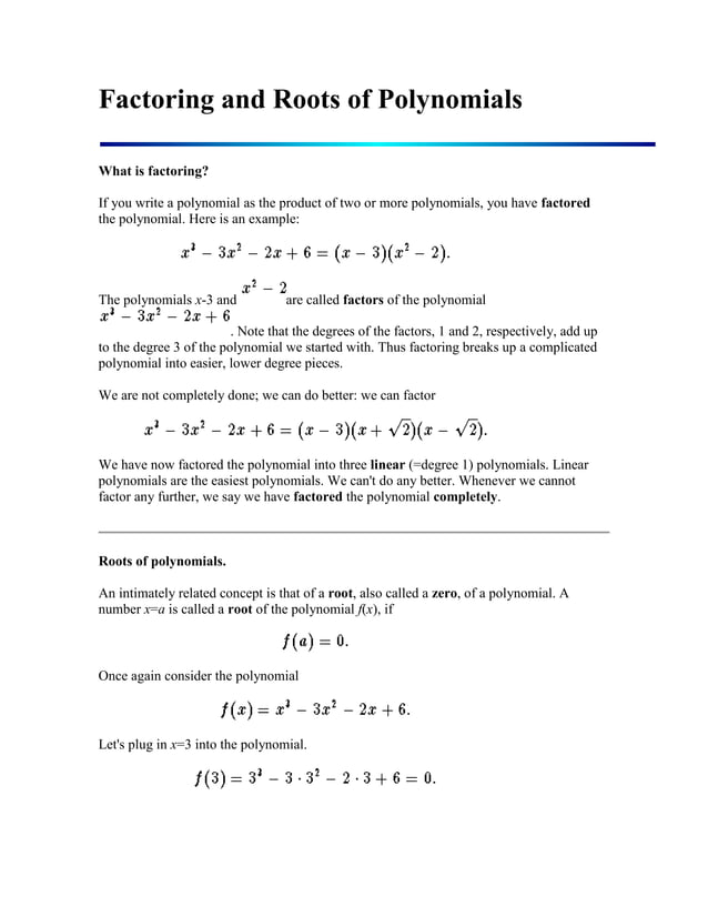 Roots of polynomials | DOCX
