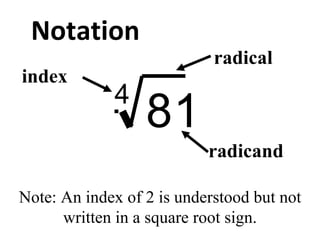 Roots of real numbers and radical expressions | PPT
