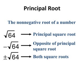 Roots of real numbers and radical expressions | PPT
