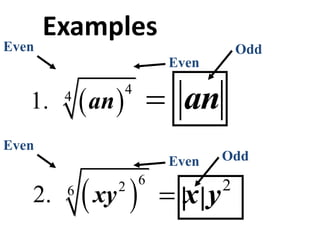 Roots of real numbers and radical expressions | PPT