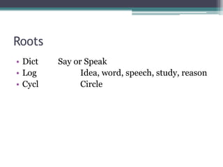 Roots, Prefixes, And Suffixes | PPT