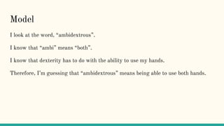 Roots, prefixes and suffixes sample mini lessons | PPT