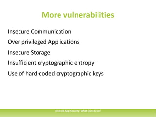 Android App Security: What (not) to do! | PDF