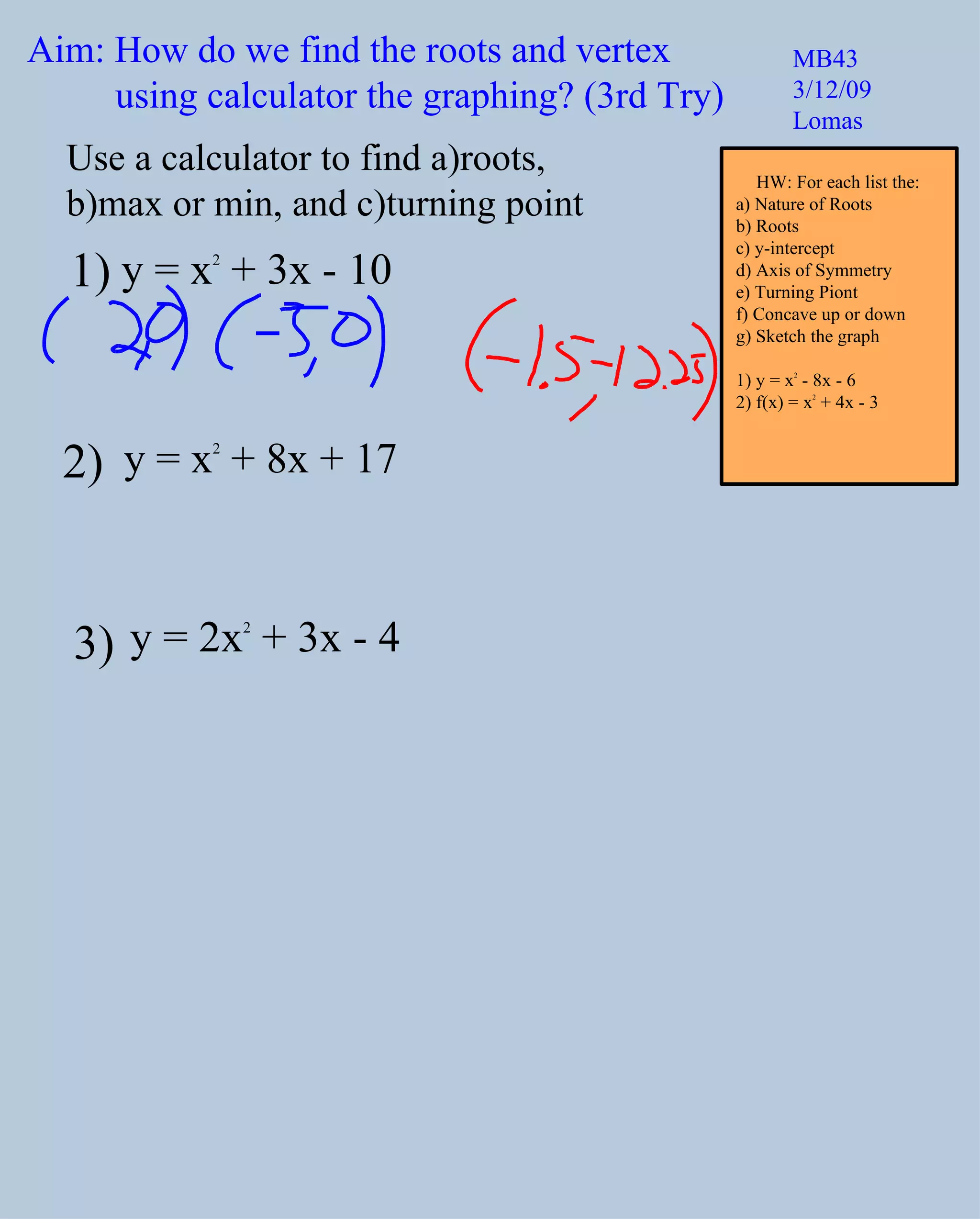 Roots With Calc3 | PPT