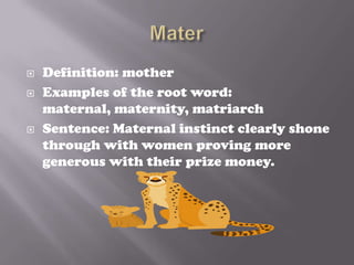 Root word from the neighborhood | PPTX