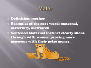 Root word from the neighborhood | PPTX