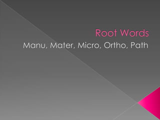 Root words | PPTX | Dental Health | Diseases and Conditions