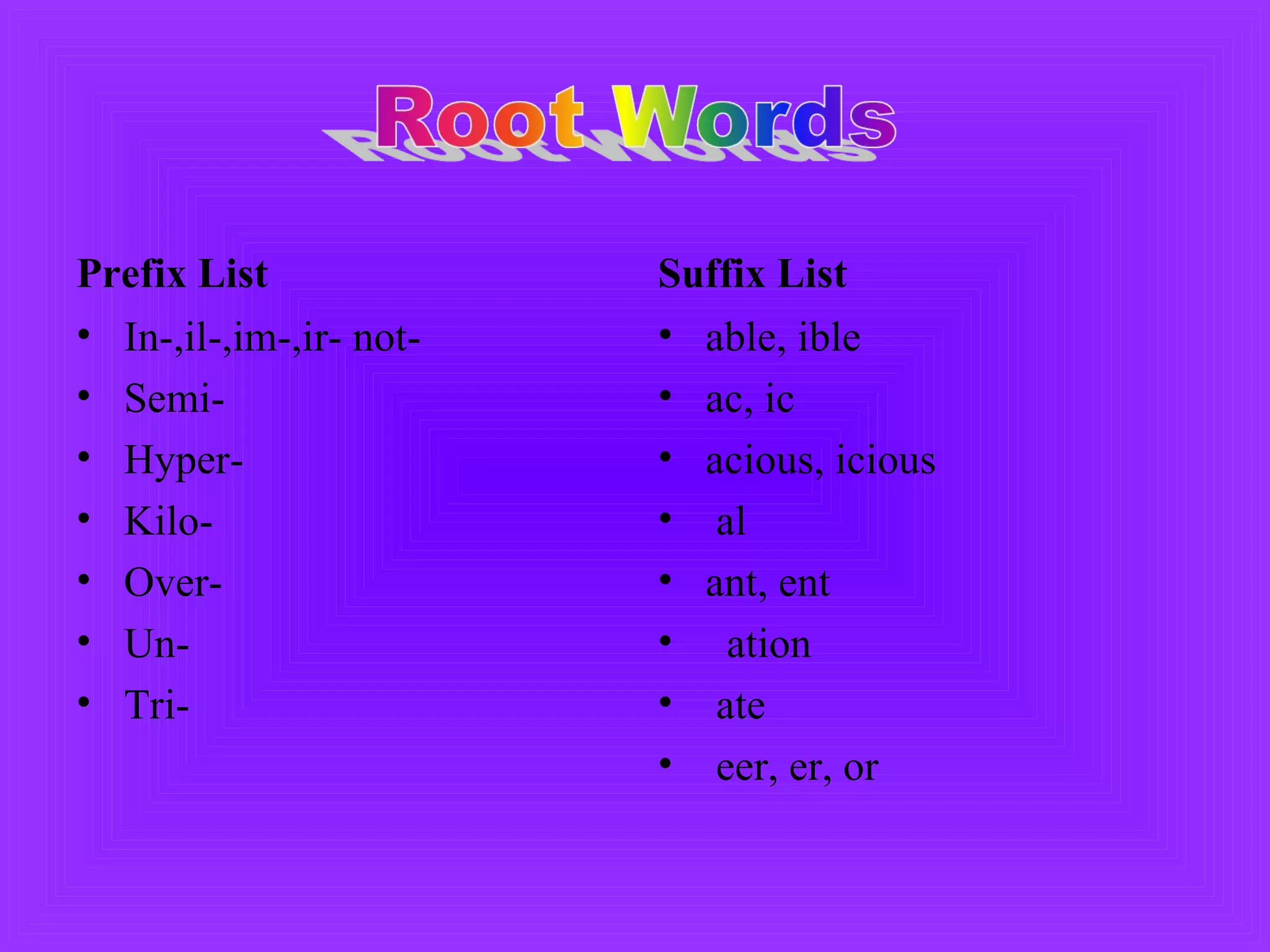 Root words | PPT