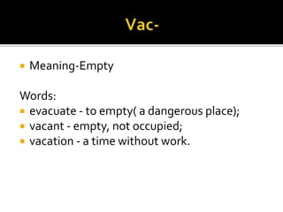 Root words Part 1 | PPTX