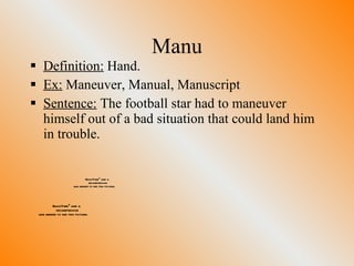 Root Words Riesner | PPT