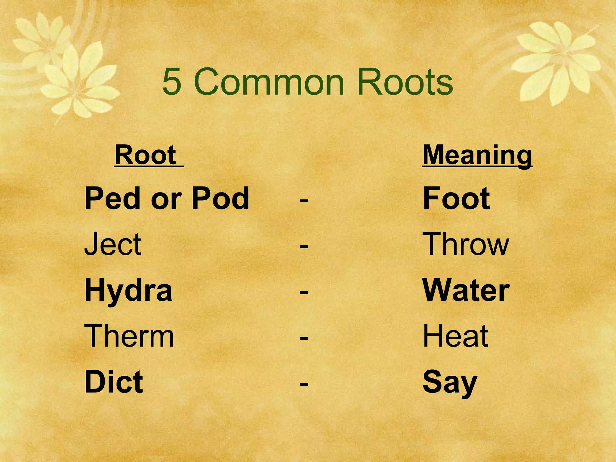 Root words ppt | PPT