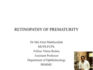 Rop Retinopathy of prematurity | PPTX