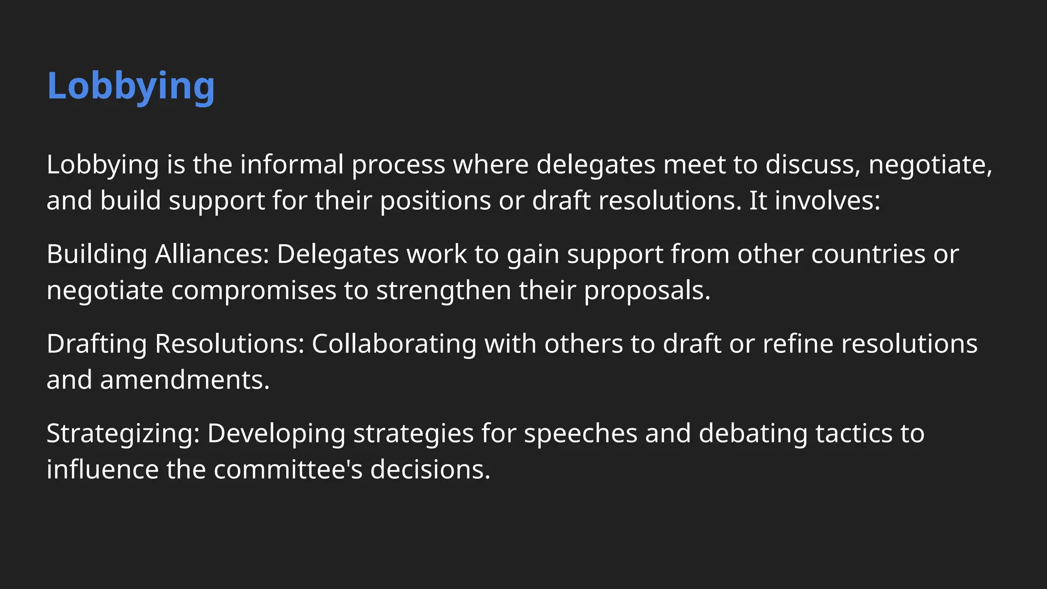 All important rules of procedure for any upcoming MUN | PPTX