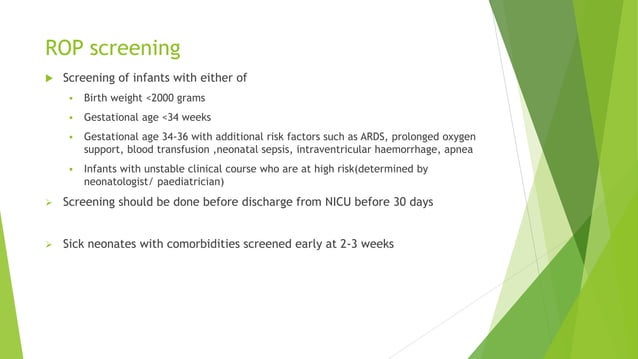 Retinopathy of Prematurity (ROP) - classification and treatments | PPTX