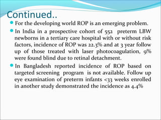 ROP current understanding and management | PPT