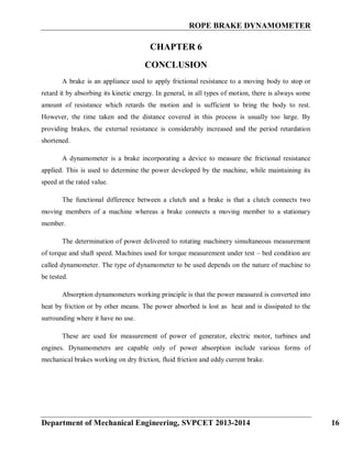 Rope brake dynamometer | PDF