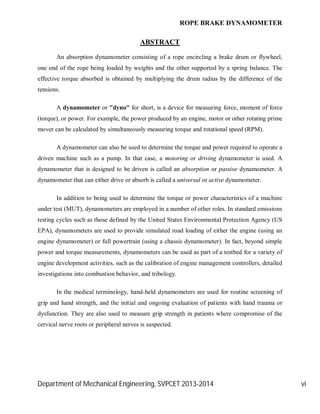 Rope brake dynamometer | PDF