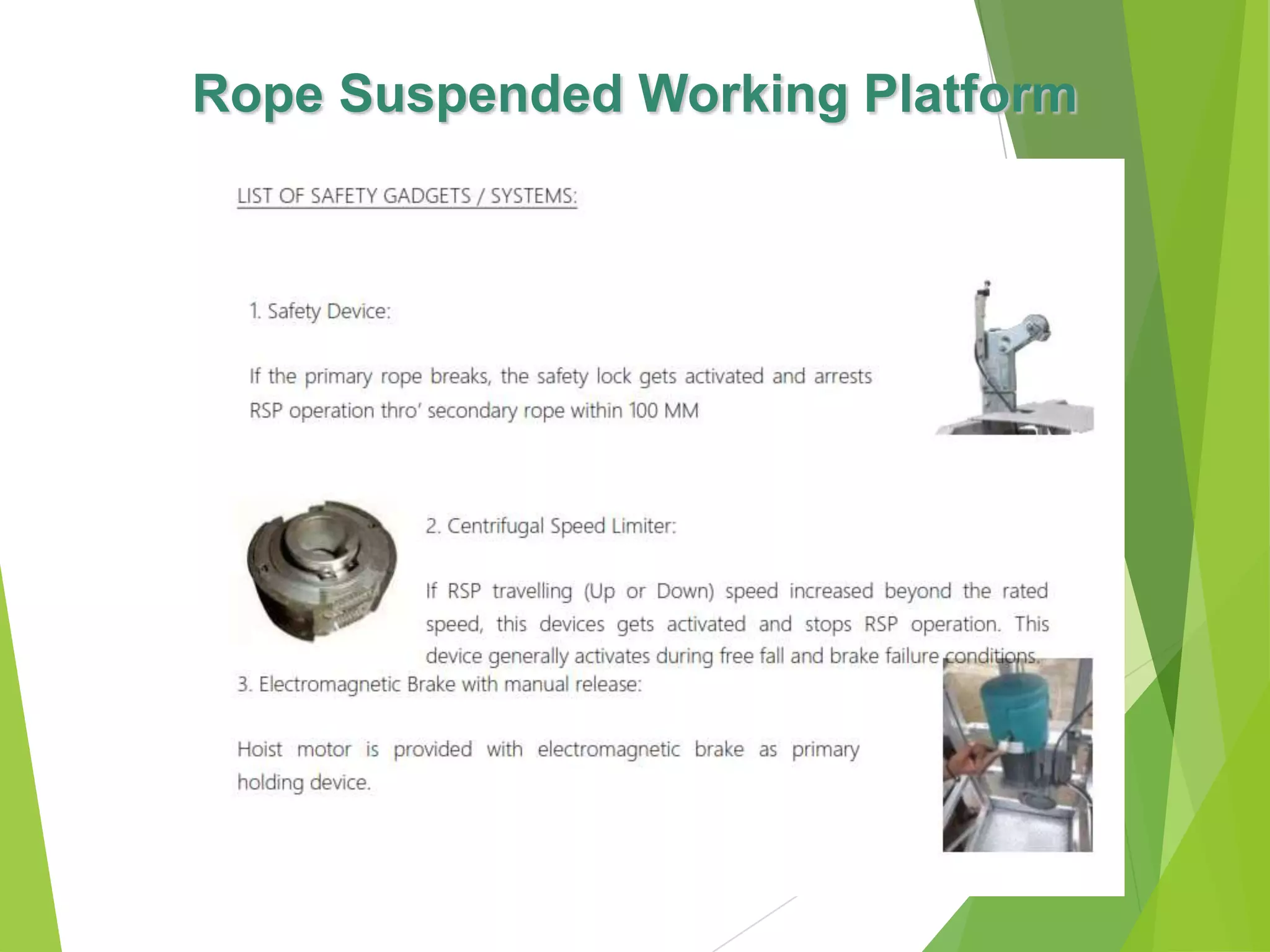 Rope suspended platform- Safety | PPT