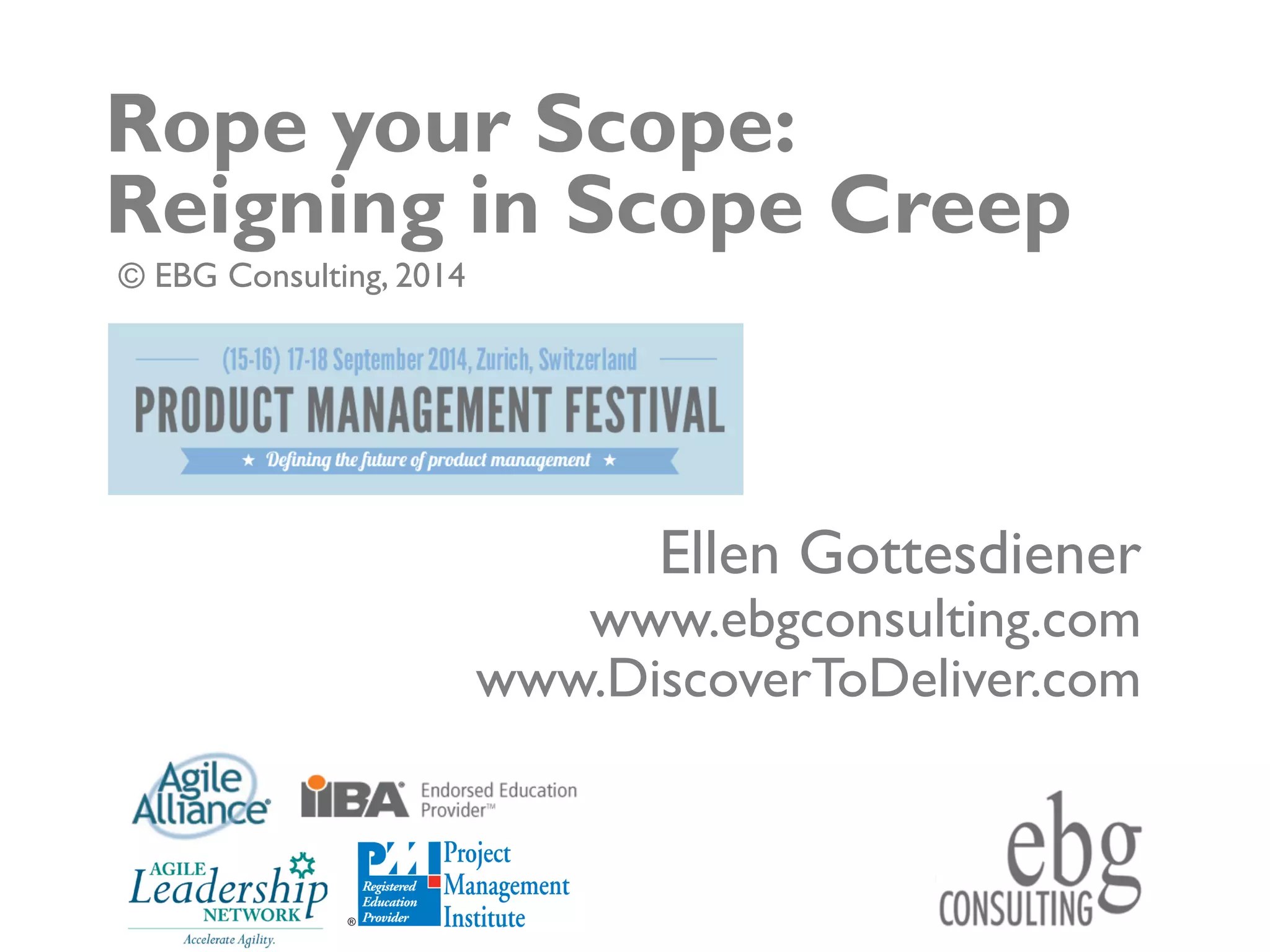 Rope Your Scope: Reining in Scope Creep | PDF