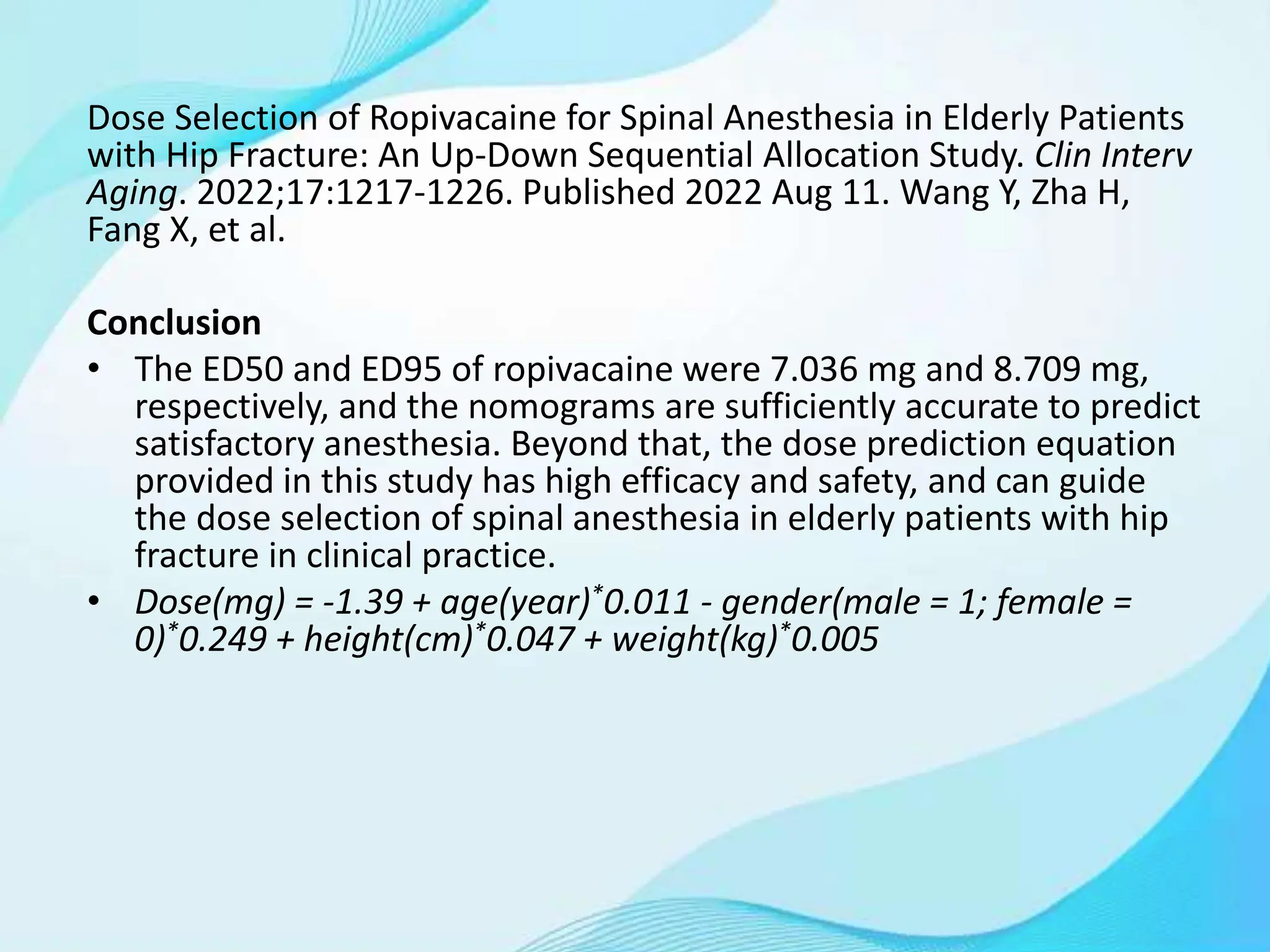 Ropivacaine for Spinal Anaesthesia (3).pptx