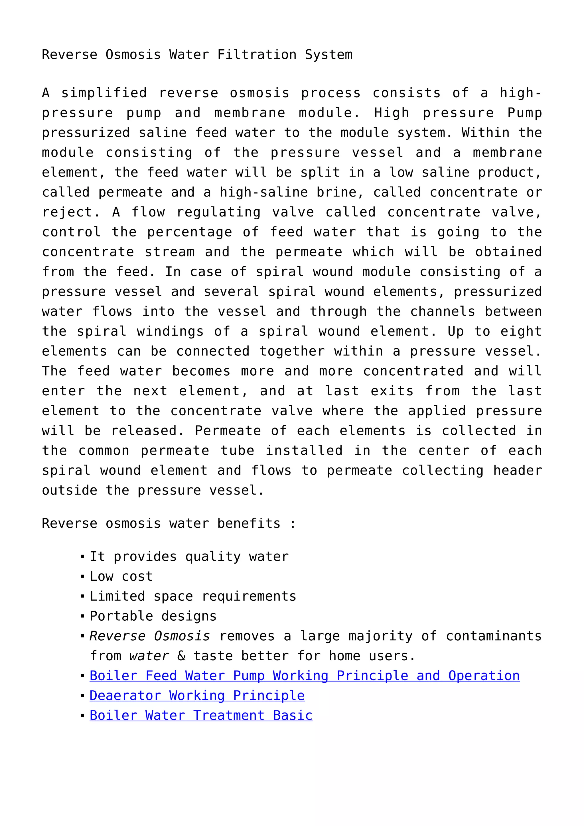 Ro plant working | PDF