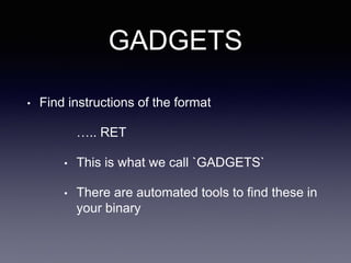 Return Oriented Programming (ROP chaining) | PPTX