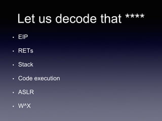 Return Oriented Programming (ROP chaining) | PPT