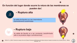 ROPTURA PREMATURA DE MEMBRANAS presentación | PPTX