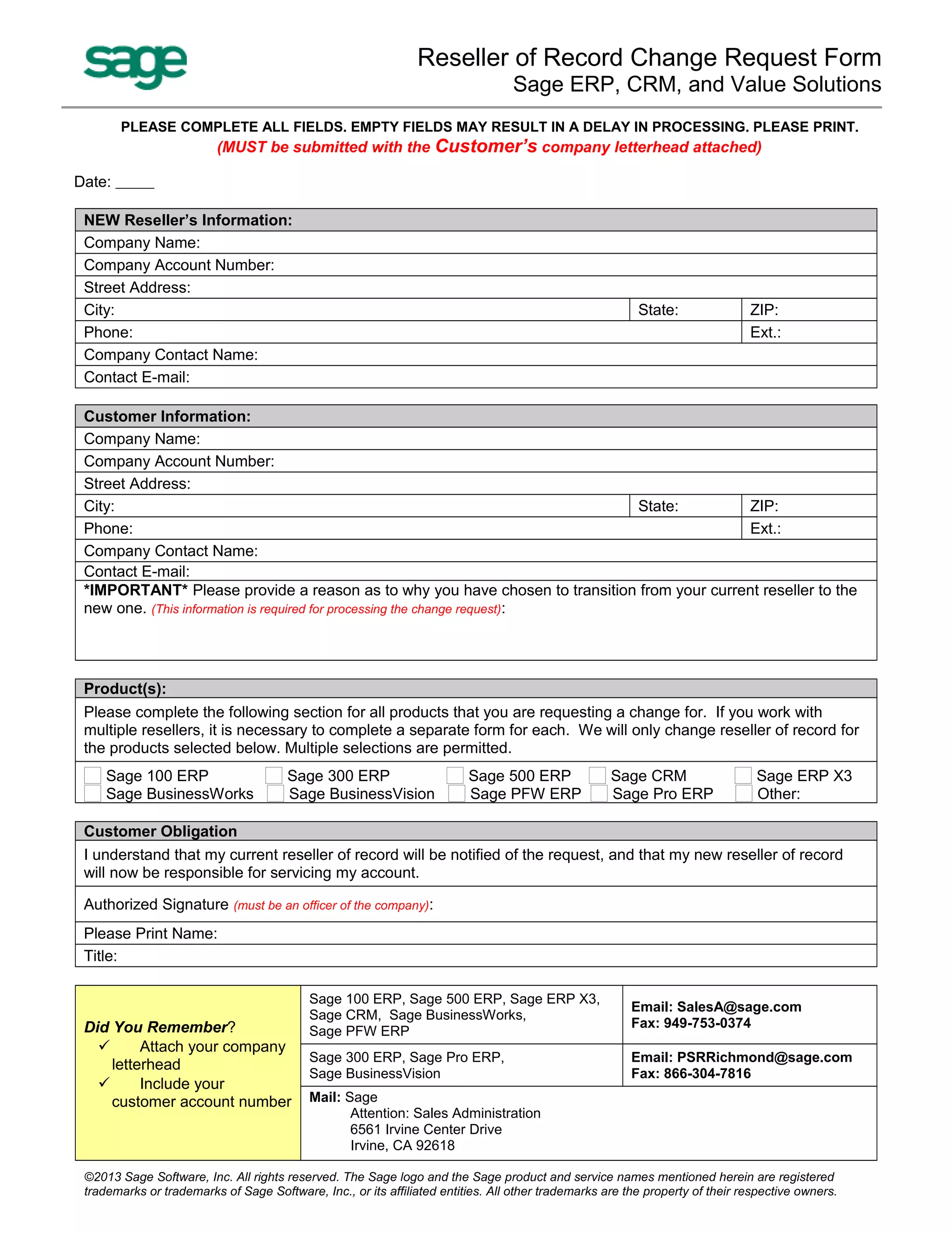 Sage 100 Reseller of Record | DOC