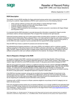 Sage 100 Reseller of Record | DOC