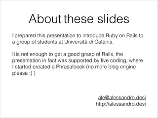 Introduction to Ruby on Rails | PPT