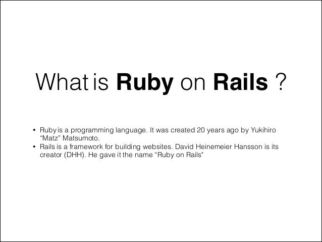 Introduction to Ruby on Rails