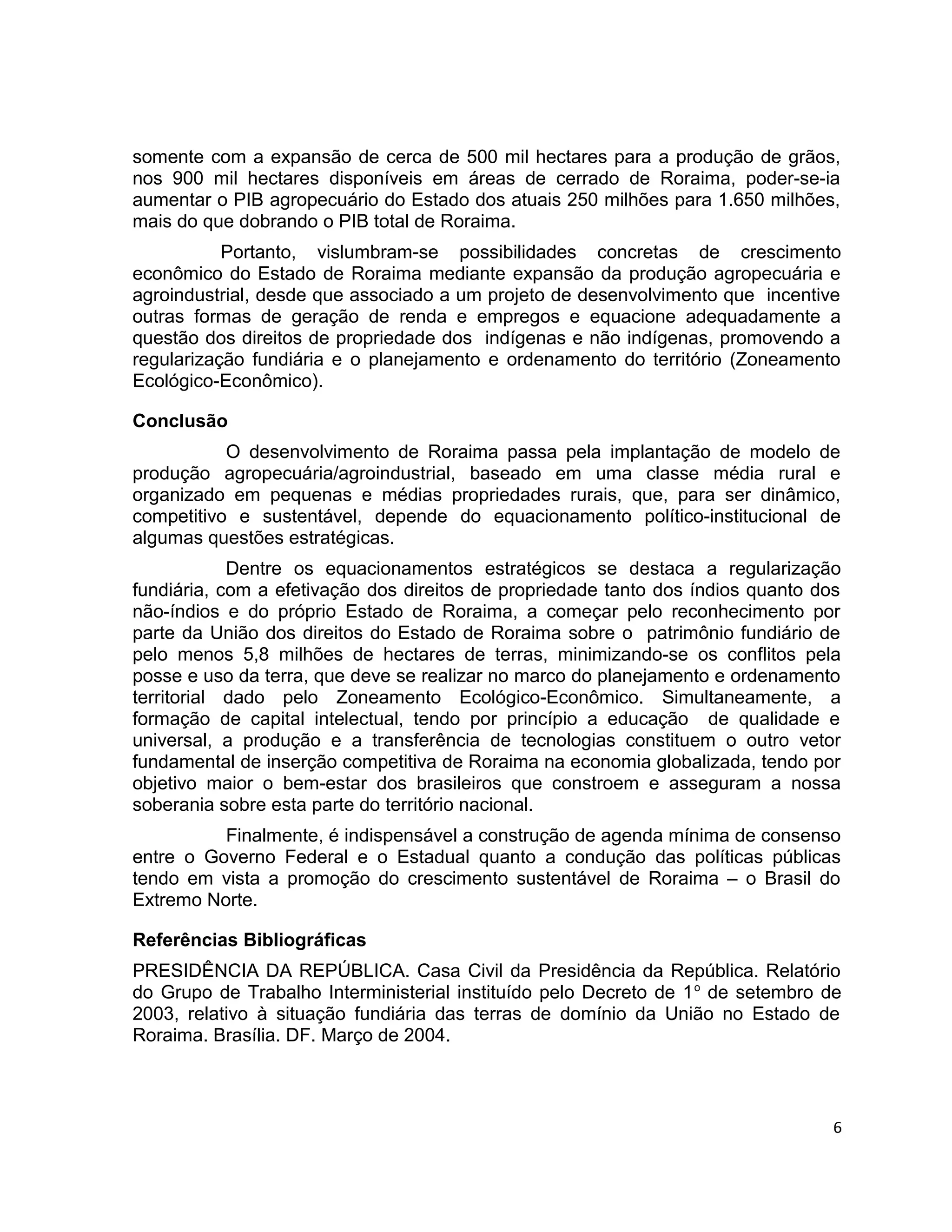 Roraima e os desafios do desenvolvimento sustentável | DOC