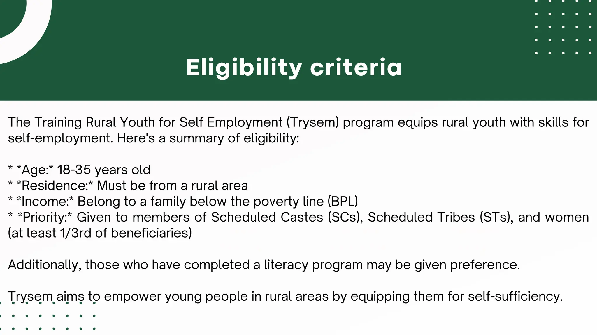 TRYSEM scheme ppt government scheme .pdf