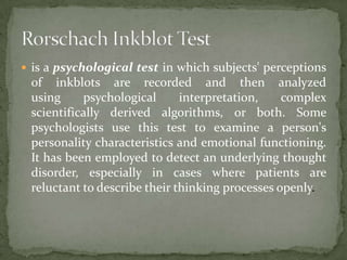 Rorschach Inkblot Test | PPTX