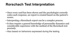 Rorschach Inkblot Test as a projective technique | PPTX | Mental Health ...