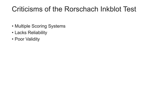 Rorschach Inkblot Test as a projective technique | PPT