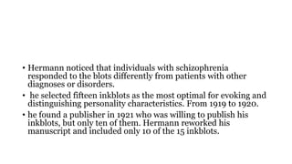 Rorschach Inkblot Test as a projective technique | PPTX | Mental Health ...