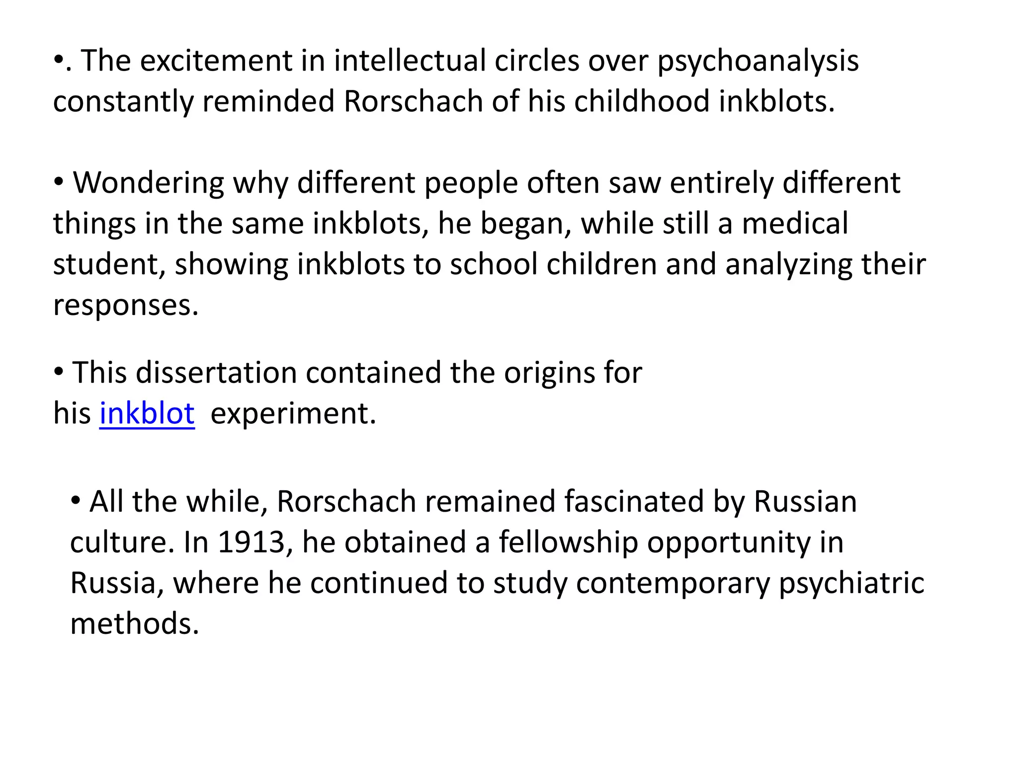 Rorschach inkblot test presentation | PPTX