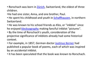 Rorschach inkblot test presentation | PPTX