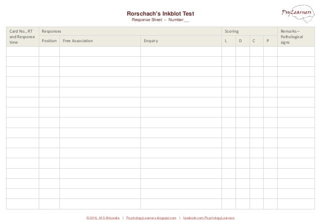 Rorschach scoring program - pasasin