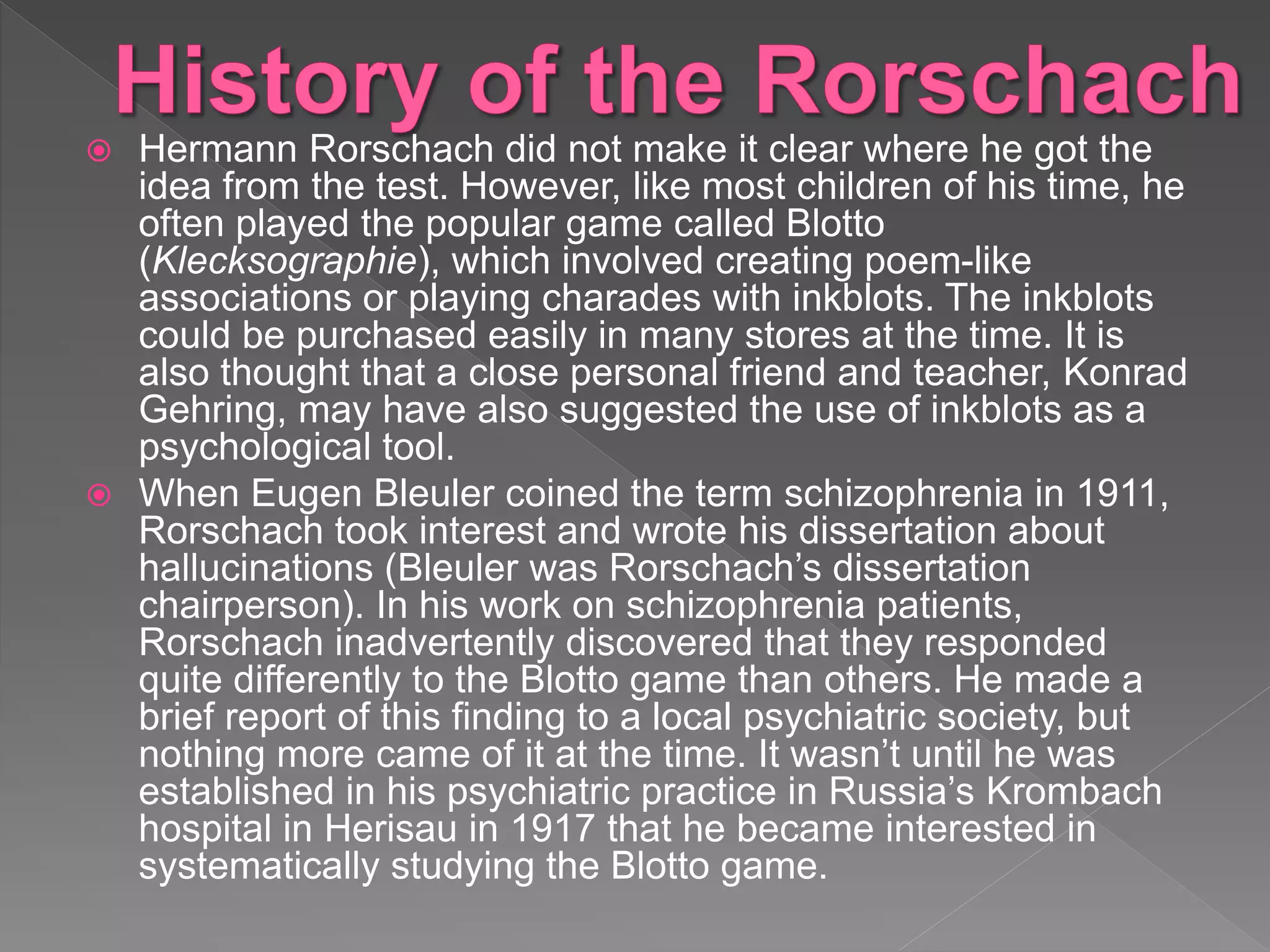 Rorschach test | PPTX
