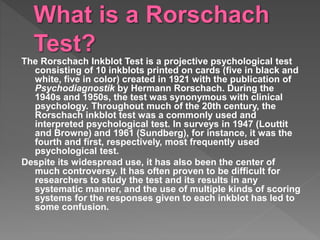 Rorschach test | PPTX | Brain and Nervous System Disorders | Diseases ...