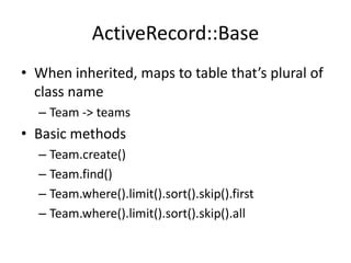 Intro to Ruby on Rails | PPT