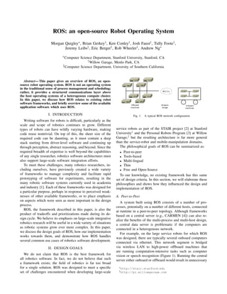 ROS (Robot Operating System) Comparison | PDF