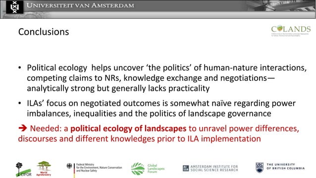 Accommodating power and inclusivity in integrated landscape approaches ...