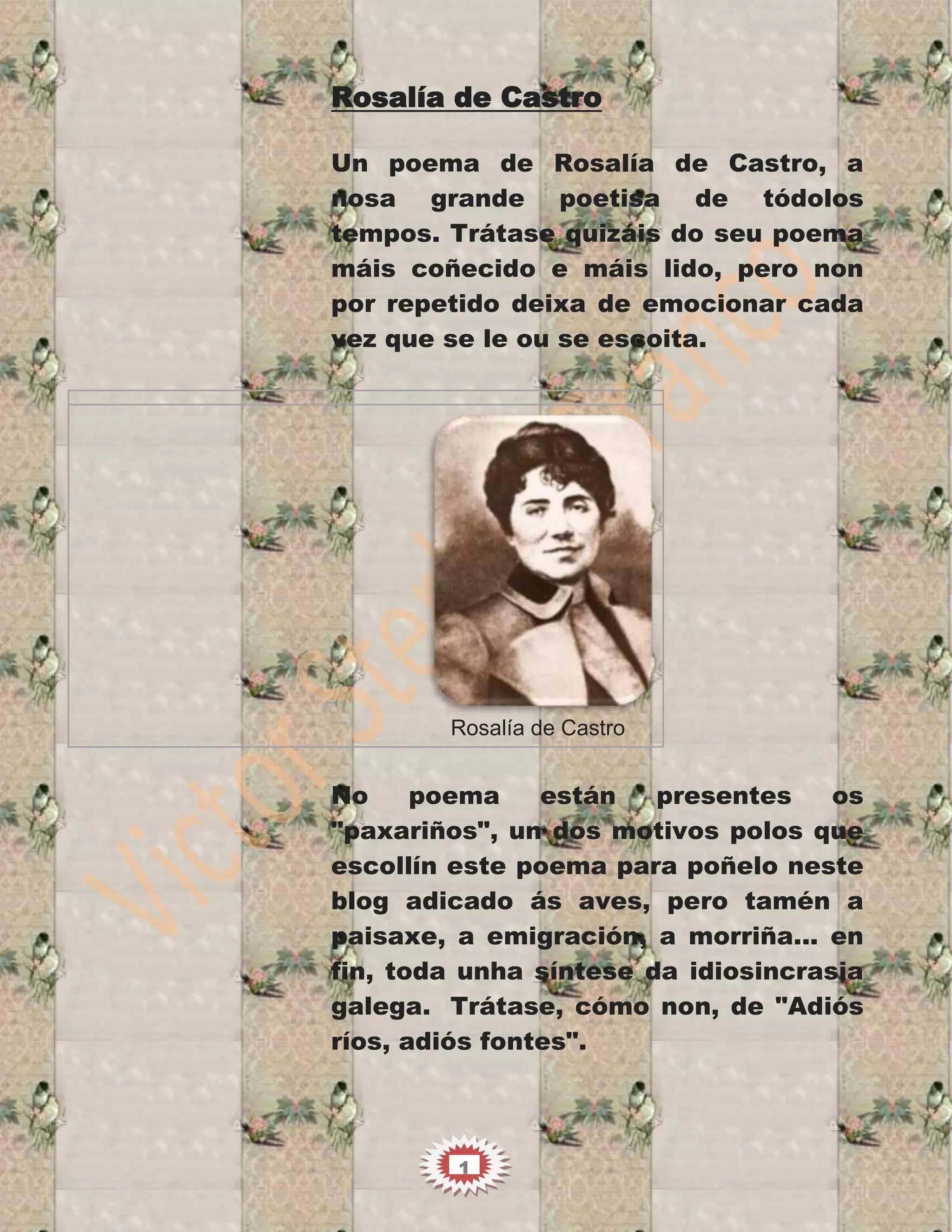 Rosalìa de castro poetisa gallega | DOCX