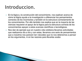 Rosa Perez la logica como ciencia formal | PPTX