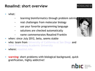 Rosalind and Coursera | PPT