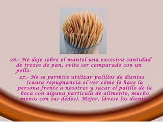 Reglas de etiqueta en la mesa | ODP